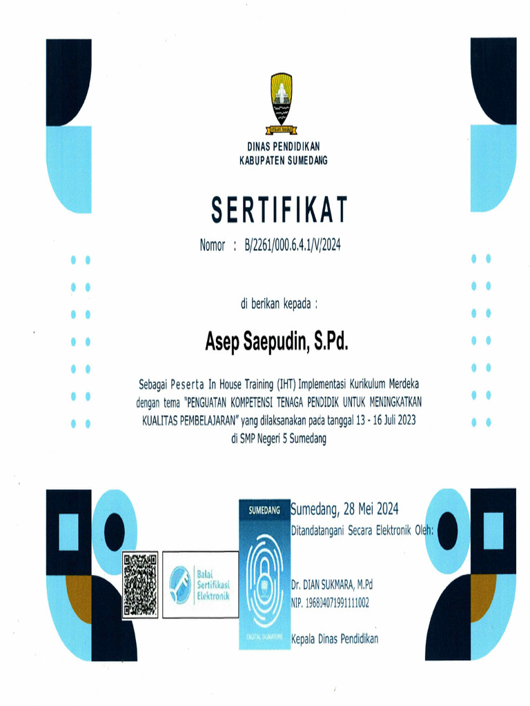 Sertifikat Asep | PDF