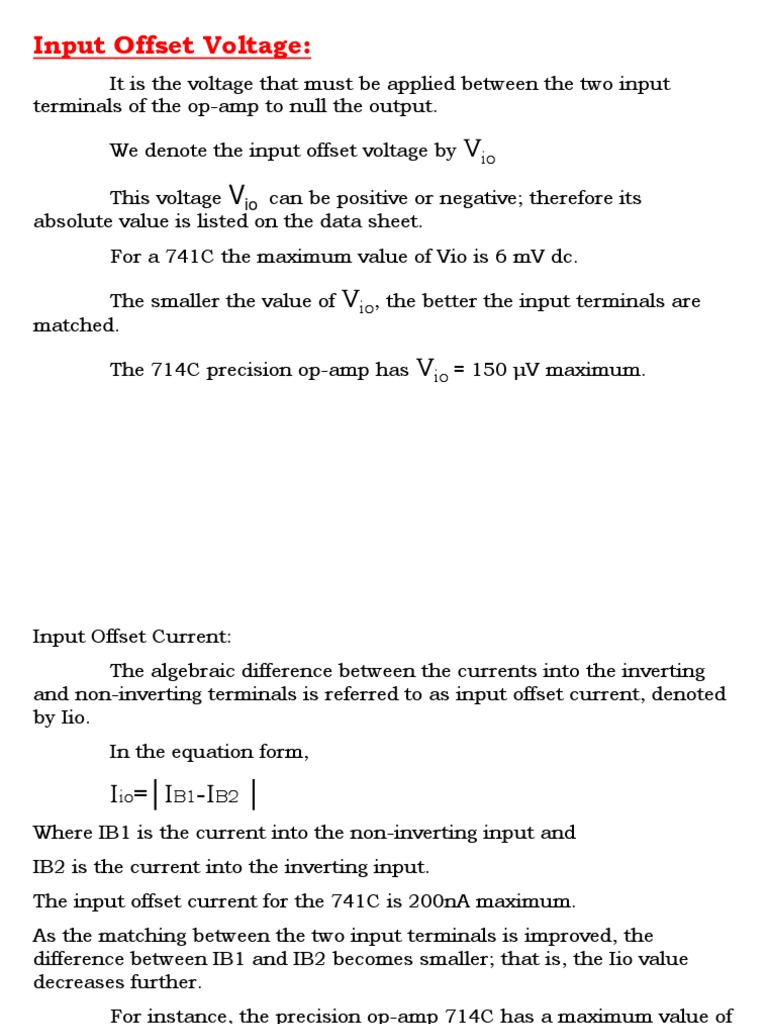 OP AMP Parameters | PDF | Operational Amplifier | Decibel