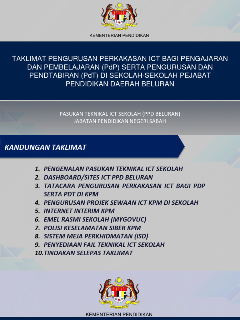 Taklimat Pengurusan PDP PDT KPM | PDF