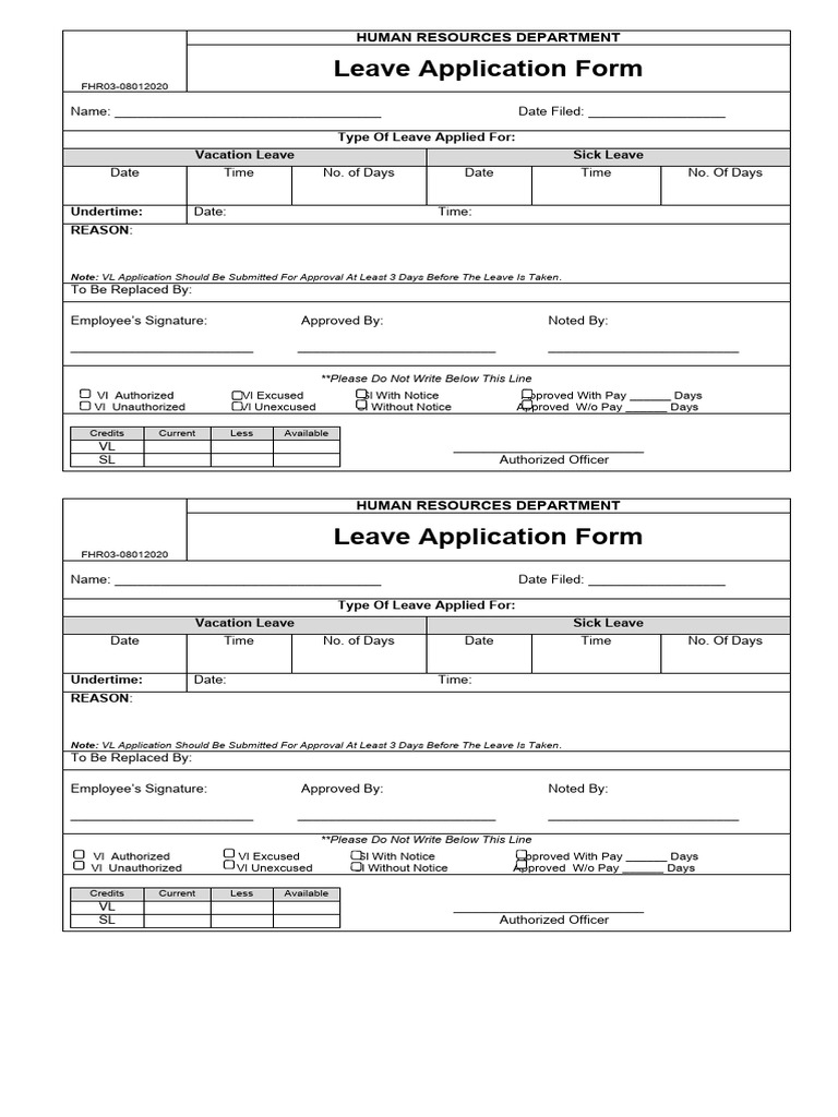 FHR17 - Leave Application Form | PDF | Employee Benefits | Welfare State