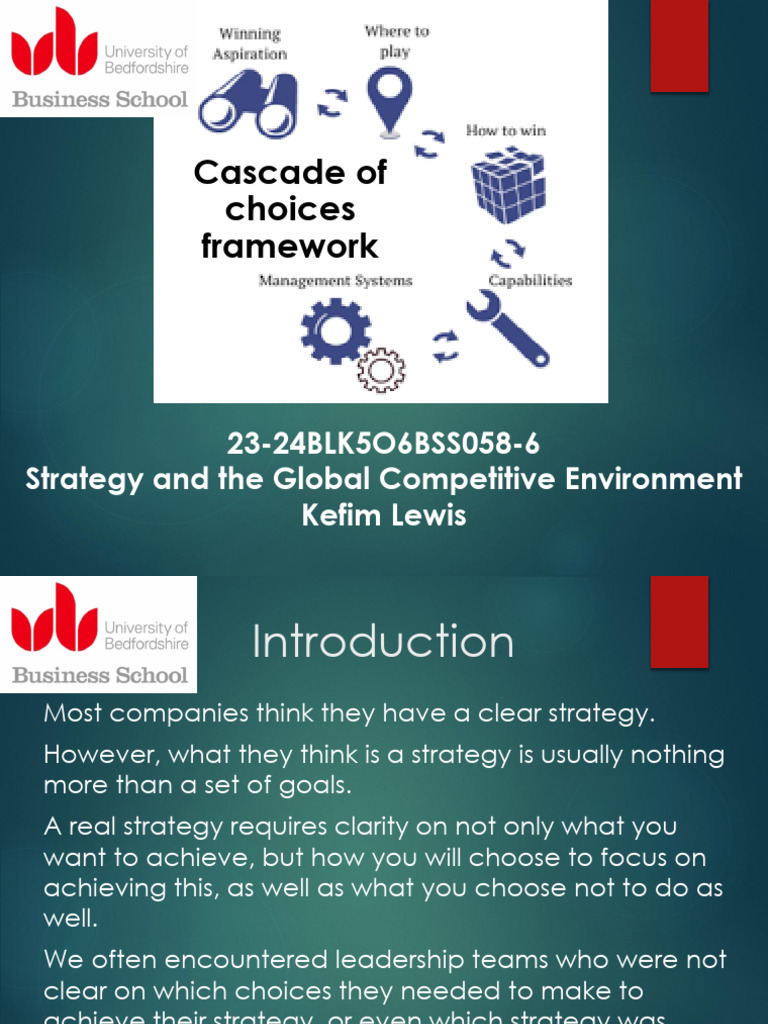 Cascade of Choices Framework | PDF | Strategic Management | Business