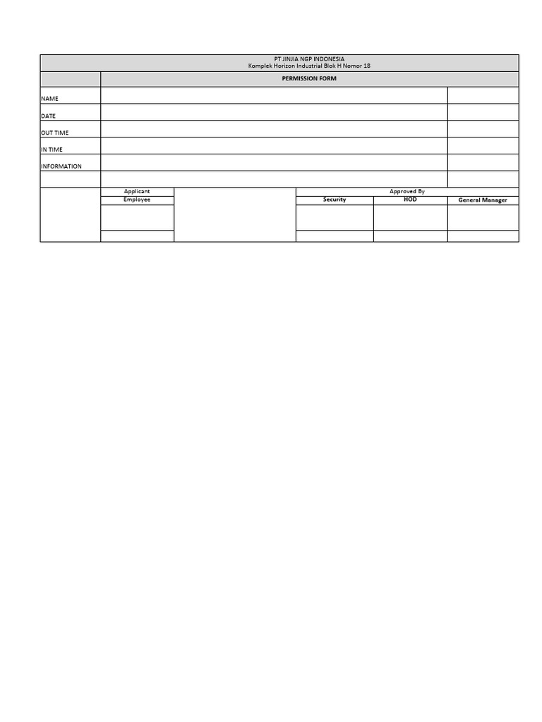 Formulir Pengajuan Cuti Karyawan | PDF