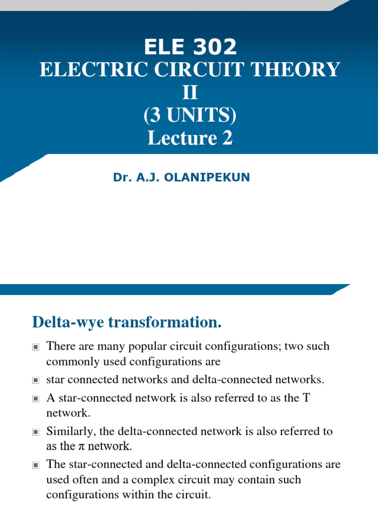 Ele 302 Power Point 2023 - 2024 Lecture 2 | PDF