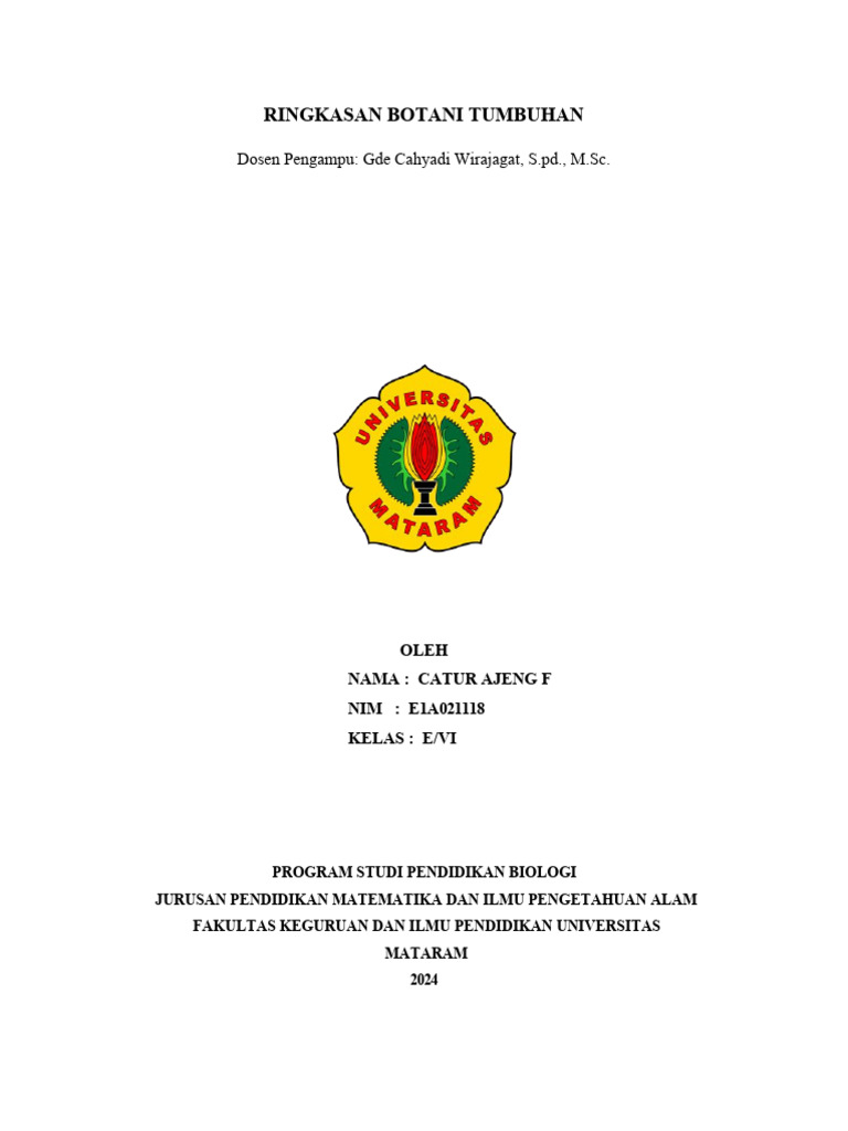 Ringkasan BTT 1-10 - Catur Ajeng F - E1a021118 - 6e (1) 2 | PDF