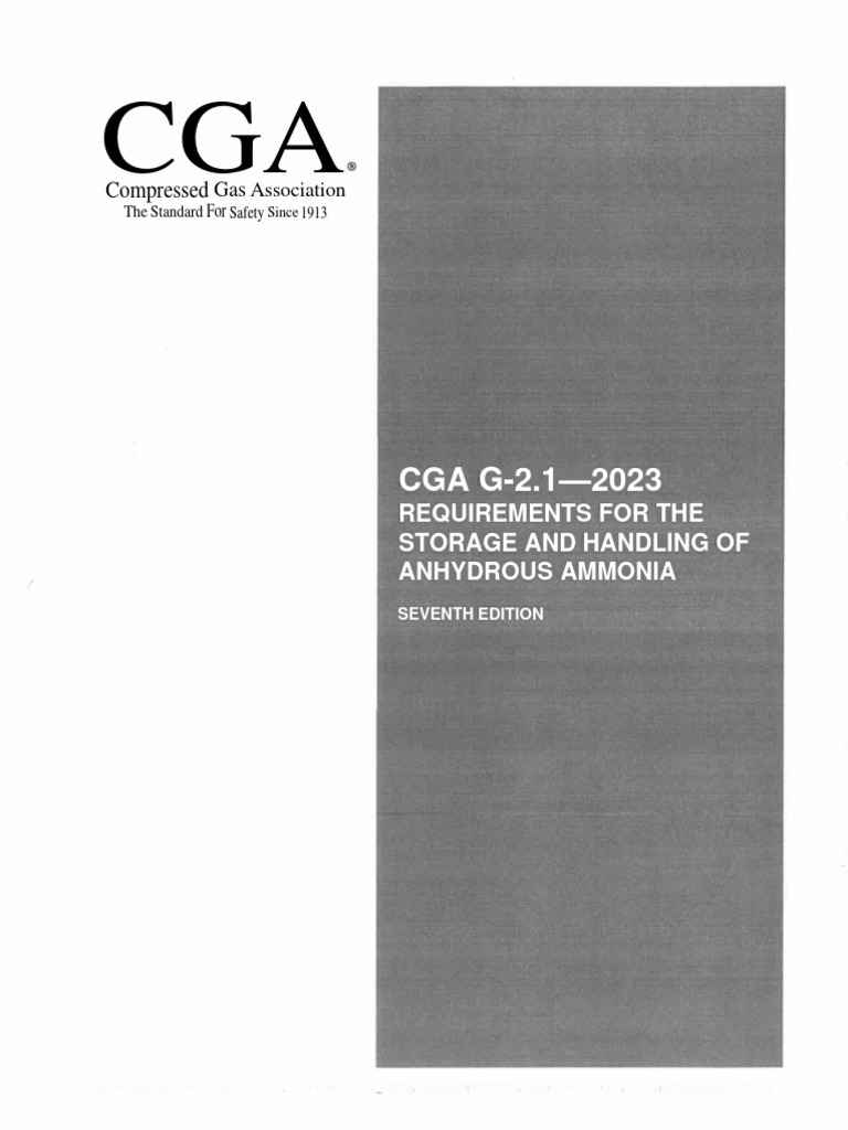 Compressed Gas Association - CGA G-2.1-2023 Requirements For The Storage and Handling of ...