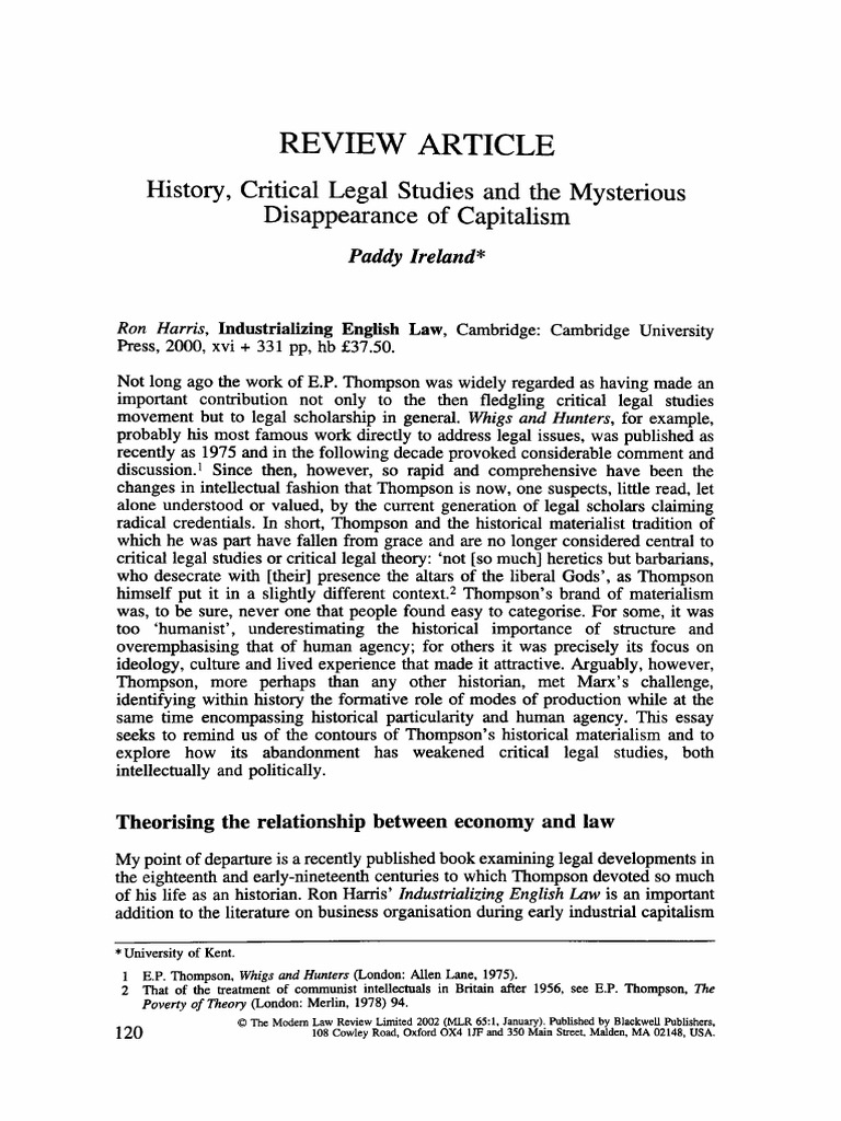 Ireland History, Critical Legal Studies and The Mysterious ...