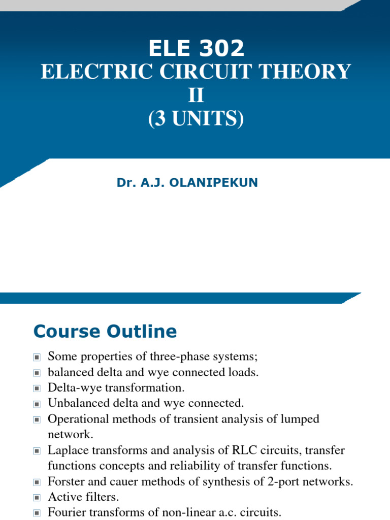 ELE 302 LECTURE 1 Power Point 2023 - 2024 | PDF | Electricity | Power (Physics)