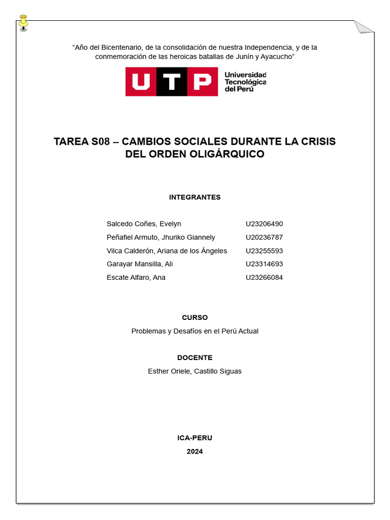Tarea S08 | PDF | Migración humana | Perú