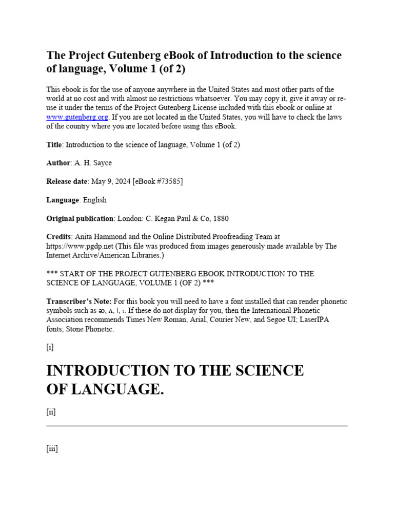 Introduction To The Science of Language | PDF | Grammar | Linguistics