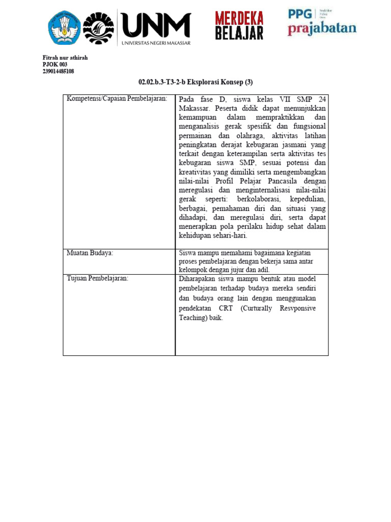 TOPIK 3 Eksplorasi Konsep 3 Fitrah Atirah PPAE | PDF