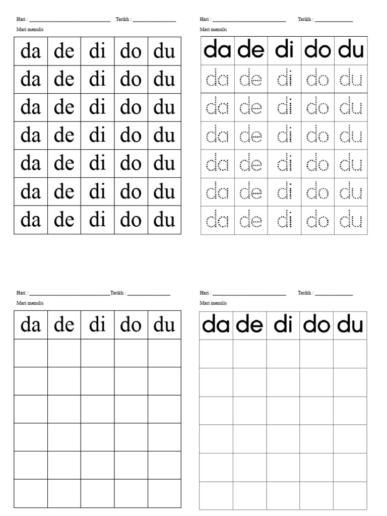 Lembaran Da de Di Do Du | PDF