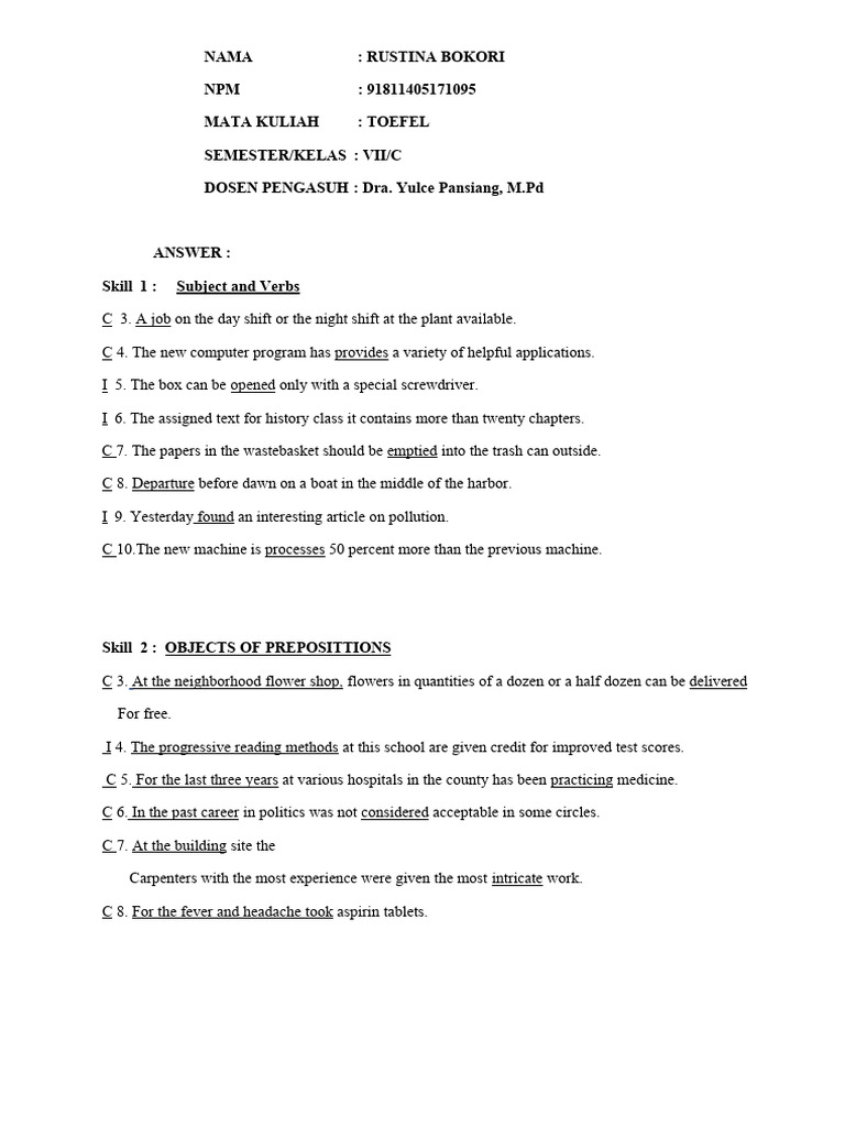 Toefel Rustina Bokori | PDF