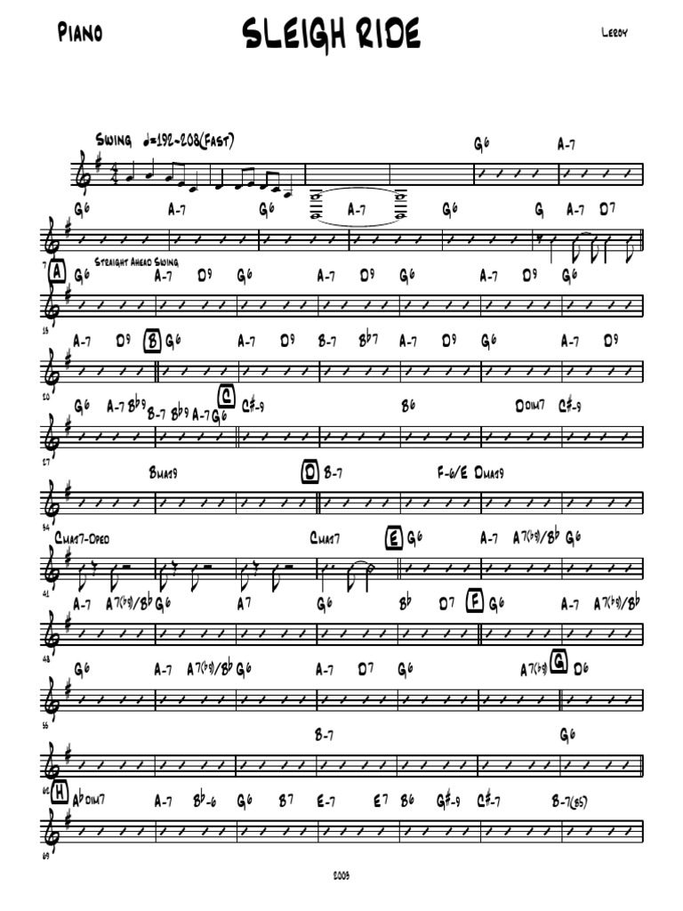 Sleigh Ride - Keys | PDF