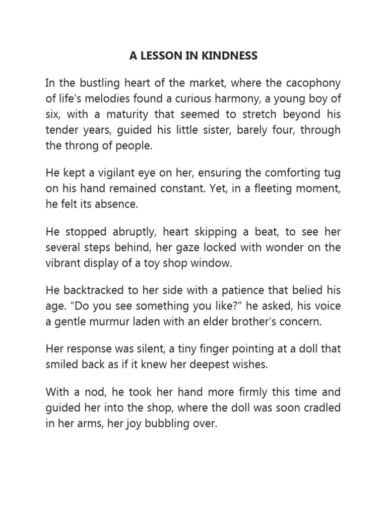 A LESSON IN KINDNESS | PDF