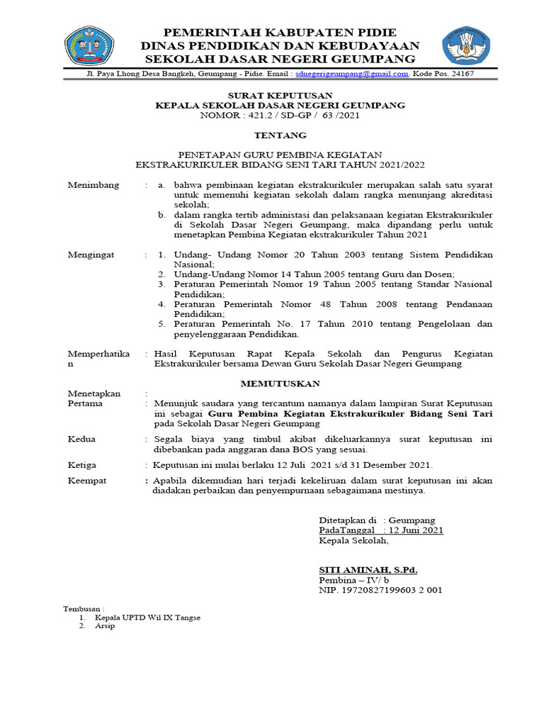 Sk_guru Pembina Eskul | PDF