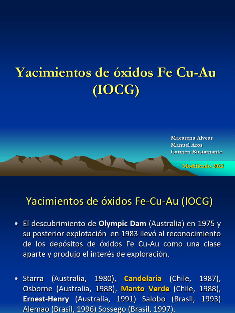 8 YACIMIENTOS TIPO IOCG | PDF | Cobre | Mineral
