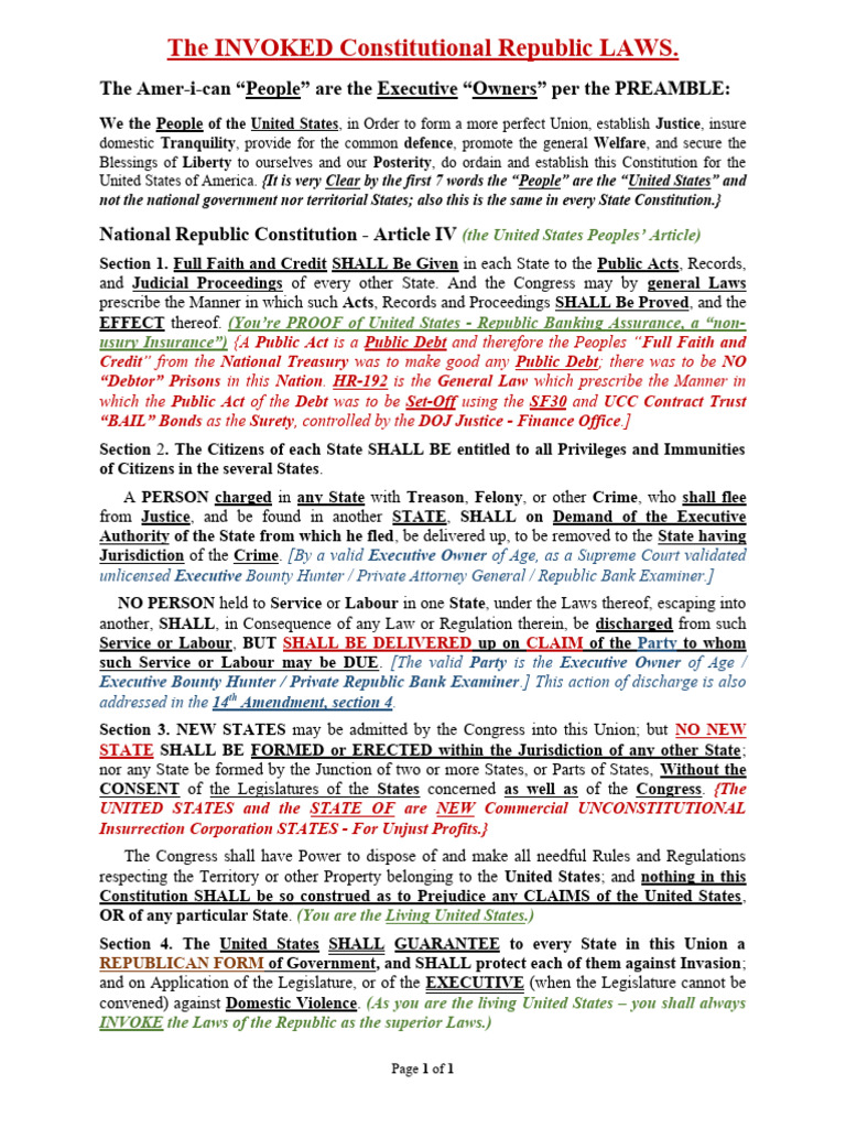 Understanding the INVOKED Republic Laws | PDF | U.S. State | Article ...
