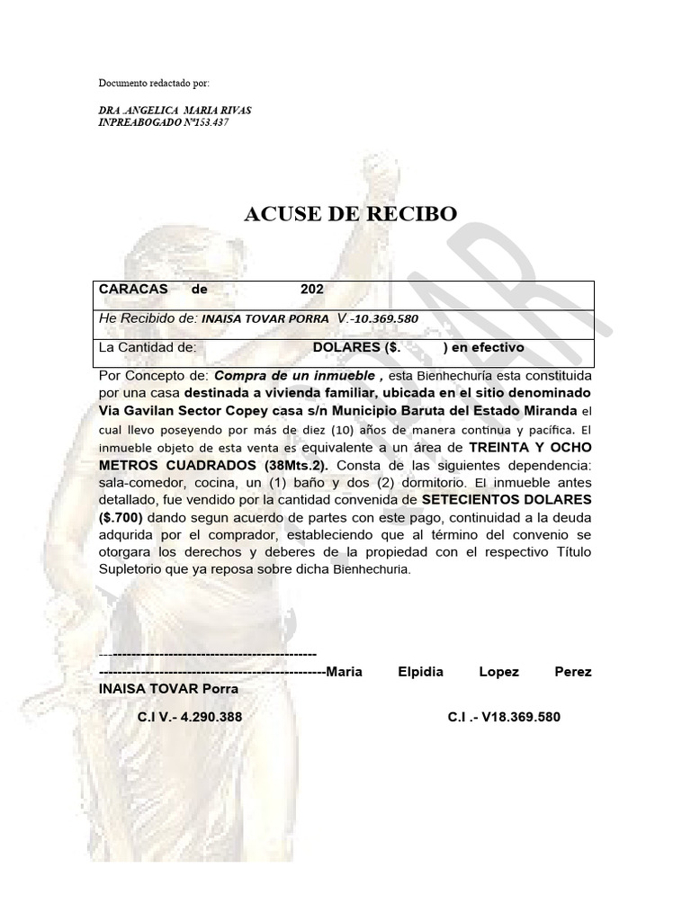 Acuse para Llenar | PDF