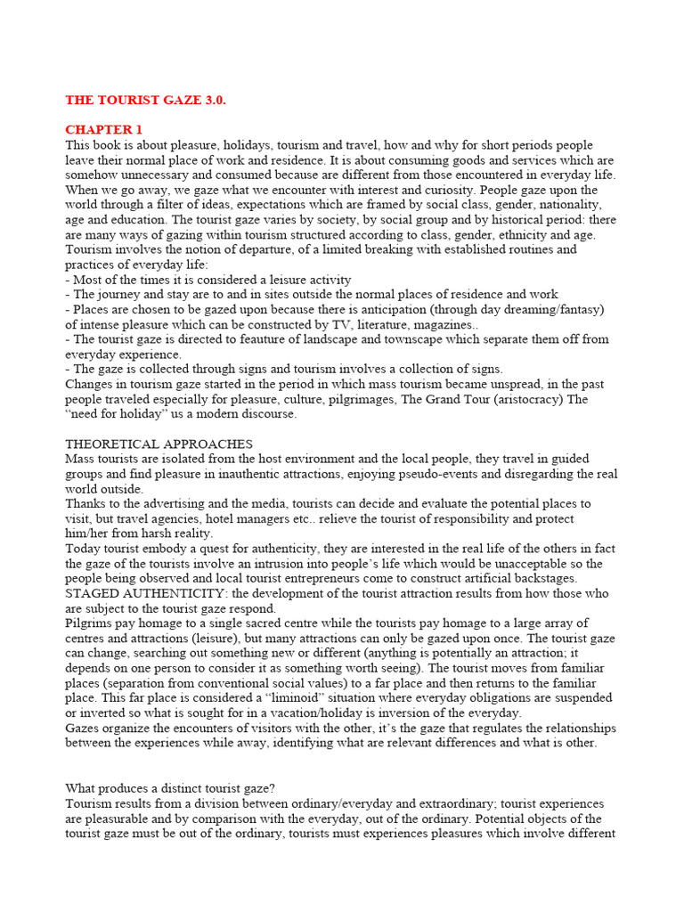 The Tourist Gaze | Download Free PDF | Tourism | Consumerism