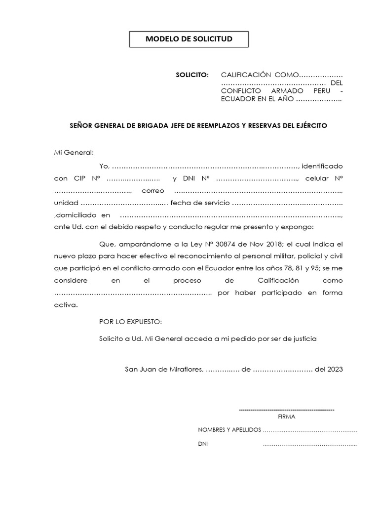 Modelo de Solicitud | PDF | Gobierno