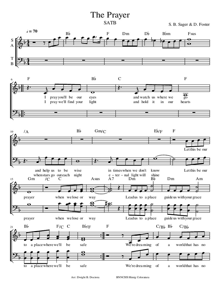 The Prayer SATB | PDF