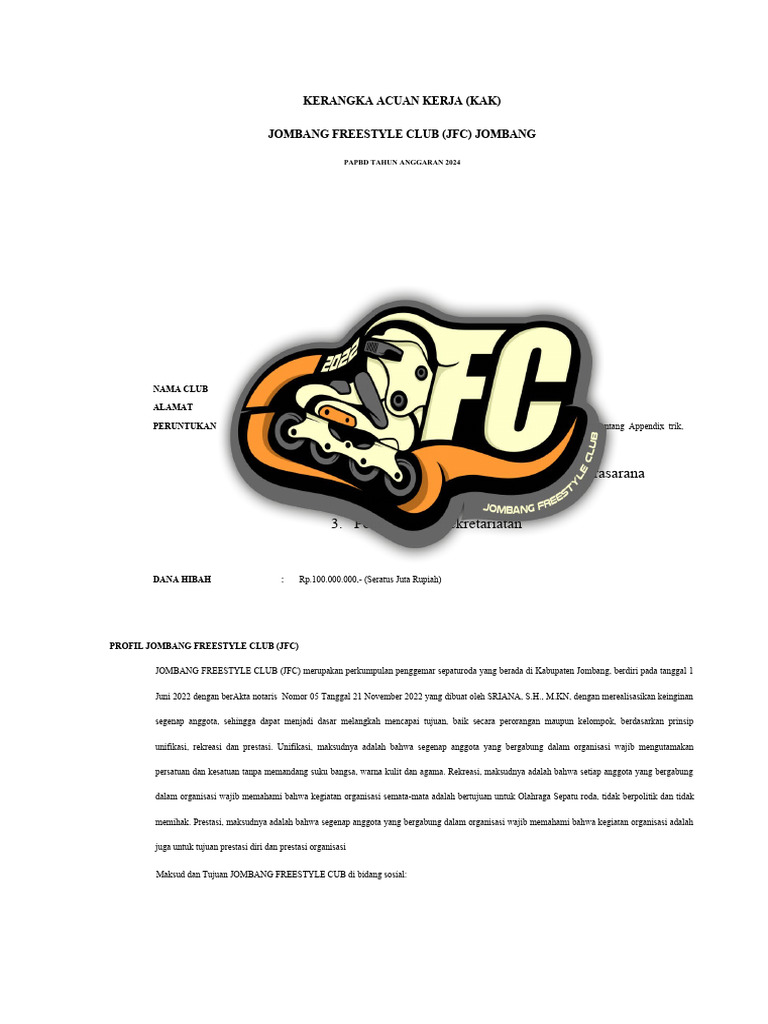 Kerangka Acuan Kerja JFC | PDF
