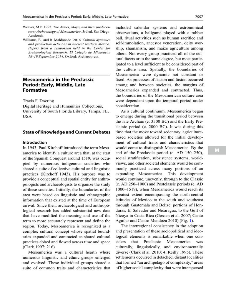 Mesoamerica in The Preclassic Period: Early, Middle, Late Formative ...