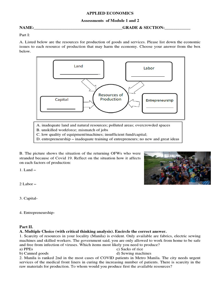 APPLIED ECONOMICS ASSESSMENT | Download Free PDF | Demand | Supply ...