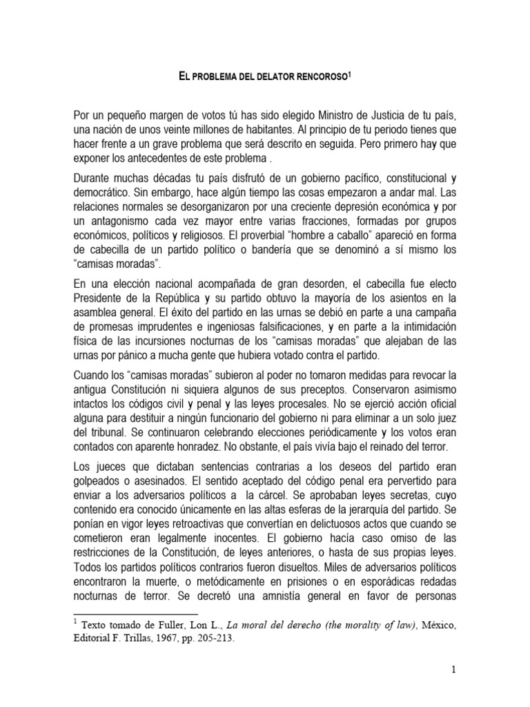 El Problema Del Delator Rencoroso | PDF | Juez | Prisión