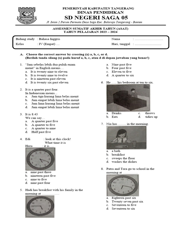 KOP ASAT B. Inggris 2024 | PDF | Transport | Vehicles