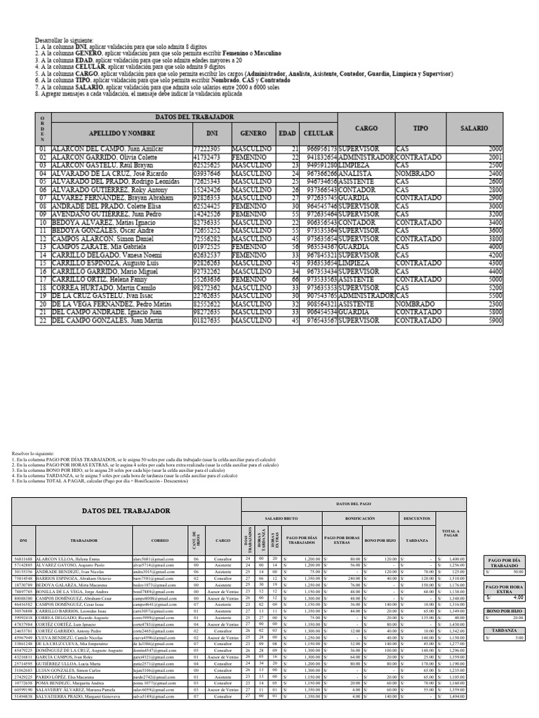 Tarea Excel Cesde | PDF