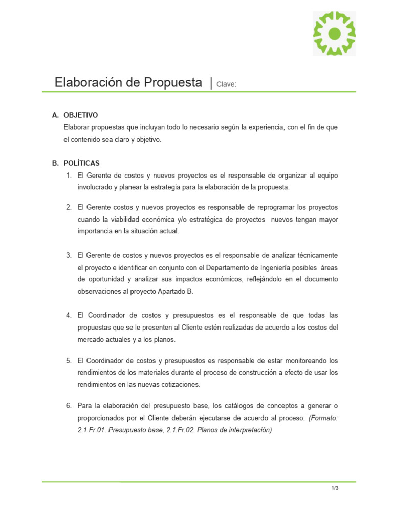 Elaboraci N de Propuesta | PDF | Presupuesto | Logística