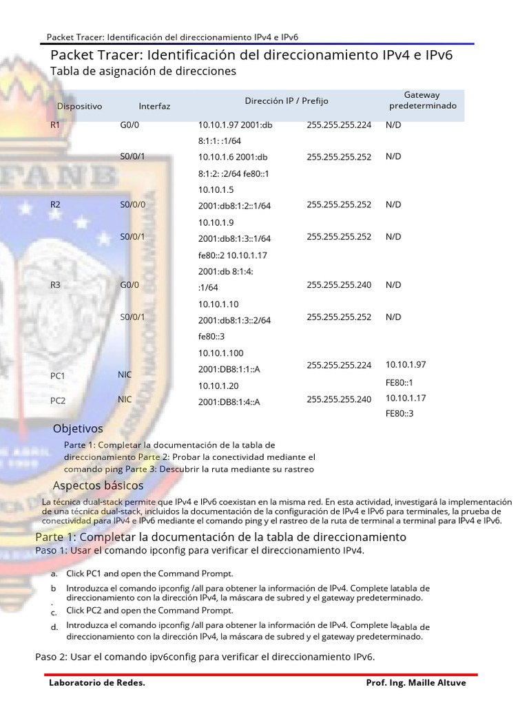 PacketTracer ipv 4 a ipv6.pdf_20240610_093459_0000 | PDF | Yo Pv6 | Dirección IP