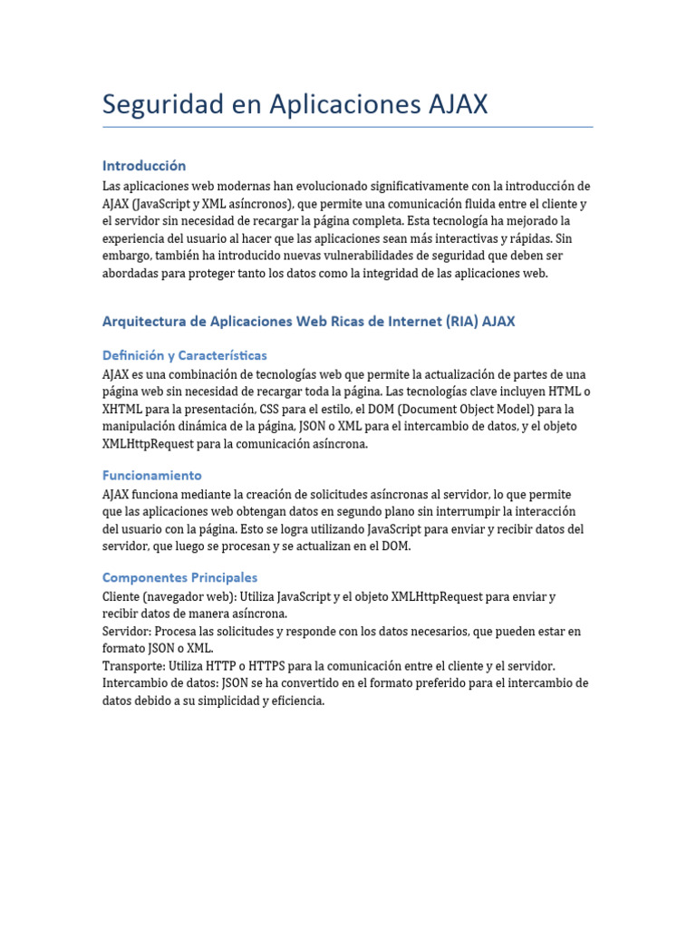 Seguridad en Aplicaciones AJAX | PDF | Ajax (Programación) | Json