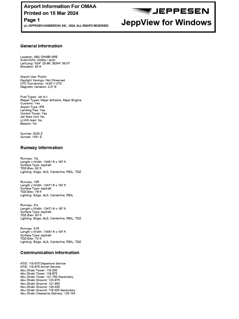OMAA | PDF | Air Traffic Control | Runway