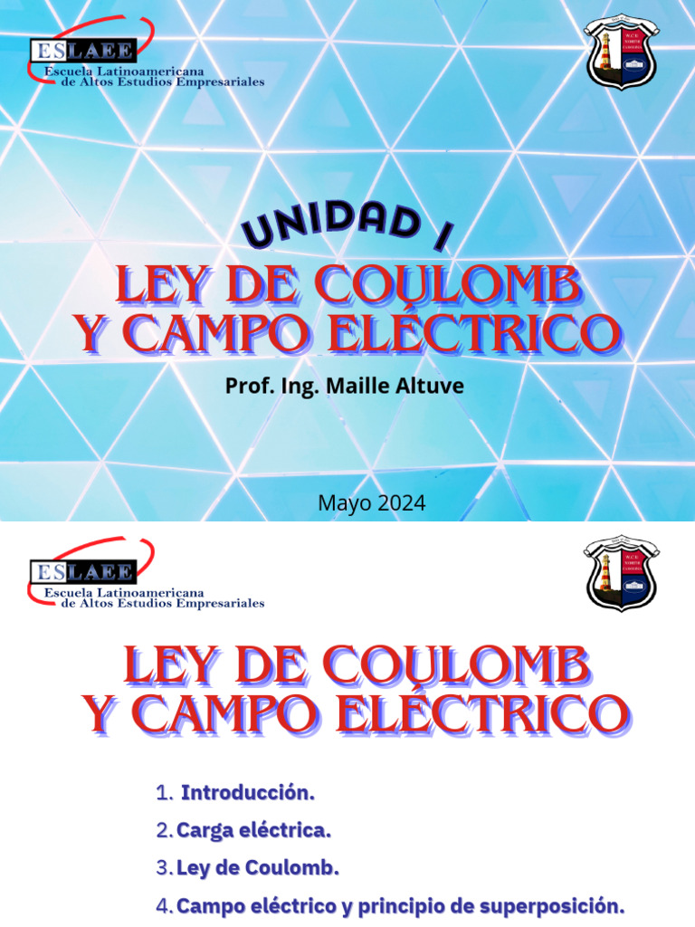 Ley de Coulomb y Campo Eléctrico | PDF | Campo eléctrico | Carga eléctrica