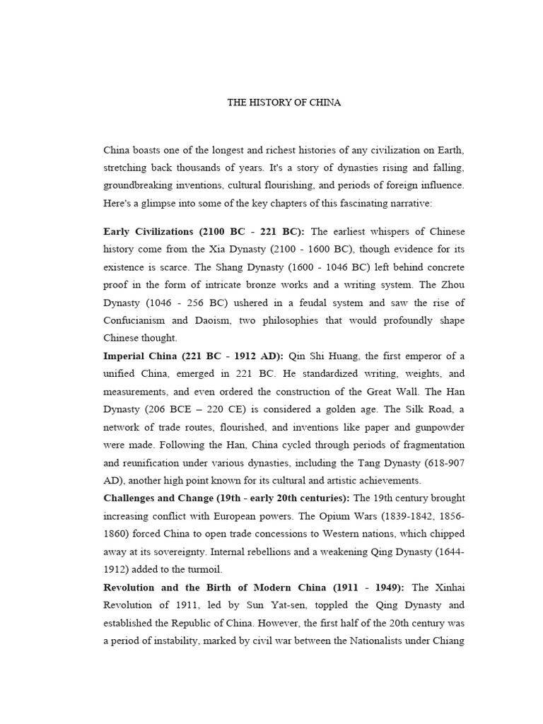 THE HISTORY OF CHINA | Download Free PDF | China | World Politics