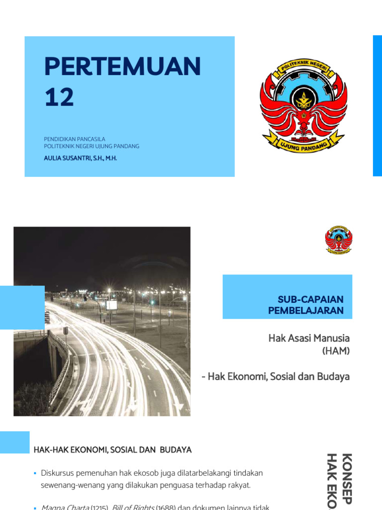 MK Pancasila - Hak Ekonomi, Sosial Dan Budaya | PDF