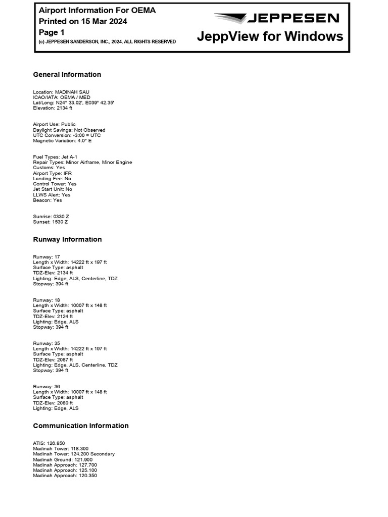 OEMA | PDF | Runway | Air Traffic Control