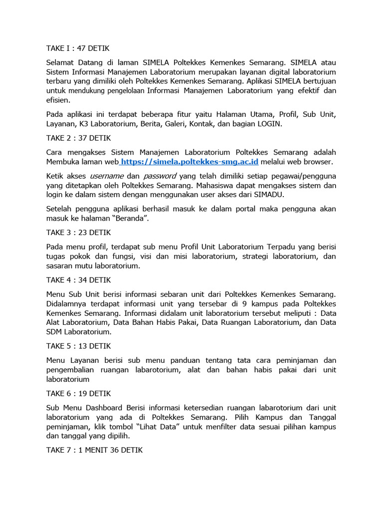 Script Video Tutorial Simela | PDF