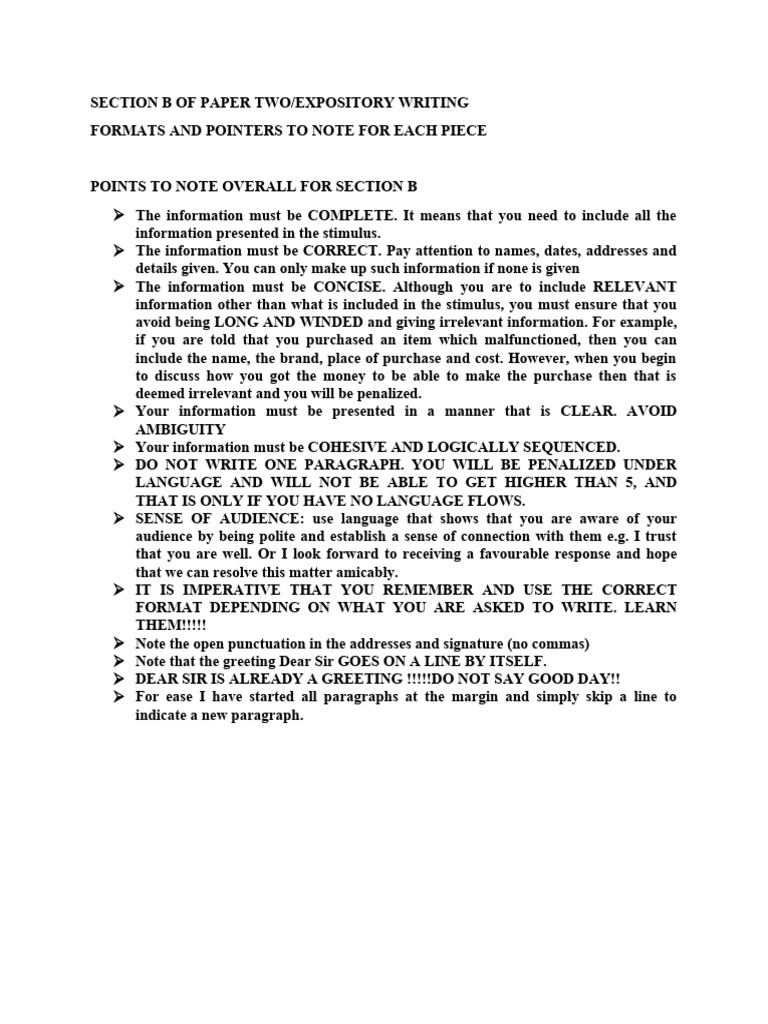 Section B Paper 2 Guidelines, For Csec | Download Free PDF ...