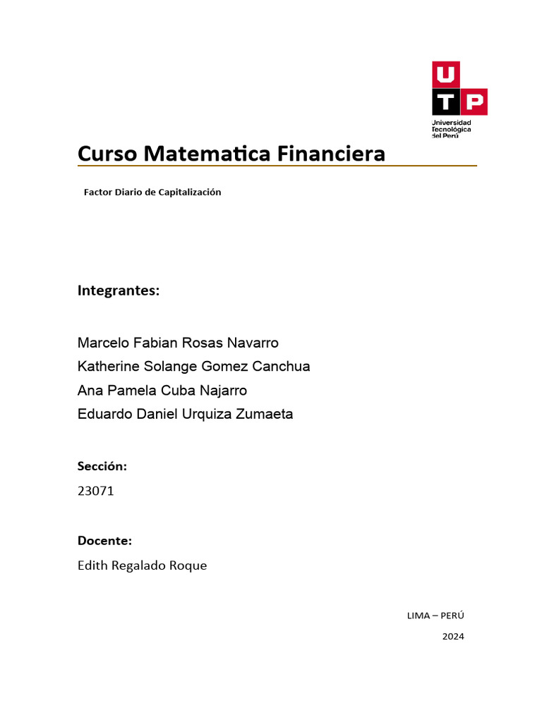 Factor Diario de Capitalización | PDF | Interés | Interés compuesto