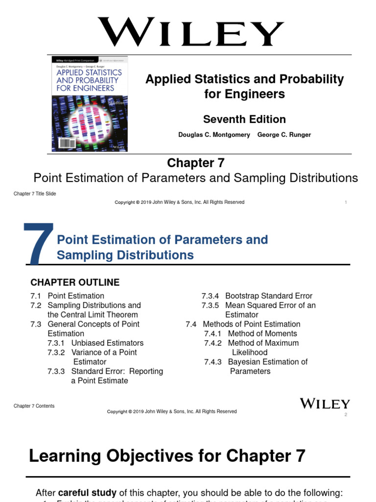 Ch07-Point Estimation of Parameters and Sampling Distributions | PDF | Estimator | Estimation Theory