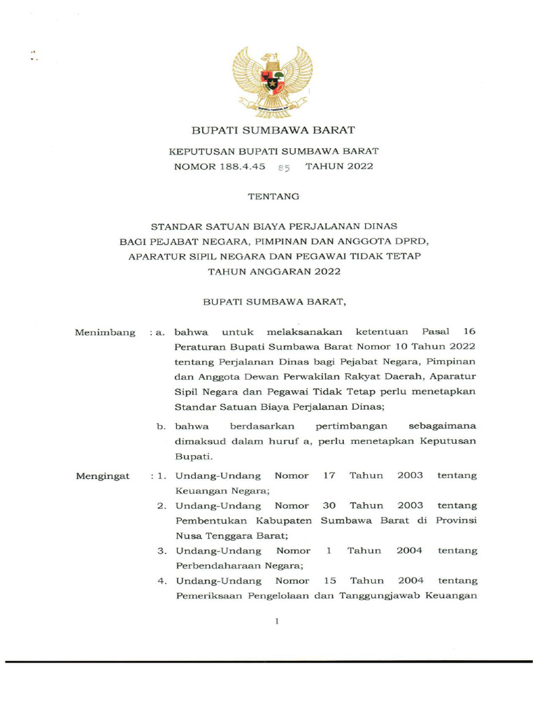 SK SPPD No. 85 Tahun 2022 | PDF