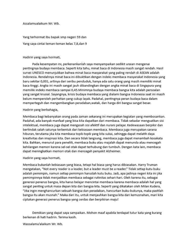 Contoh Pidato | PDF