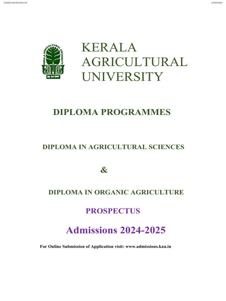Diploma Prospectus 2024 | PDF | University And College Admission