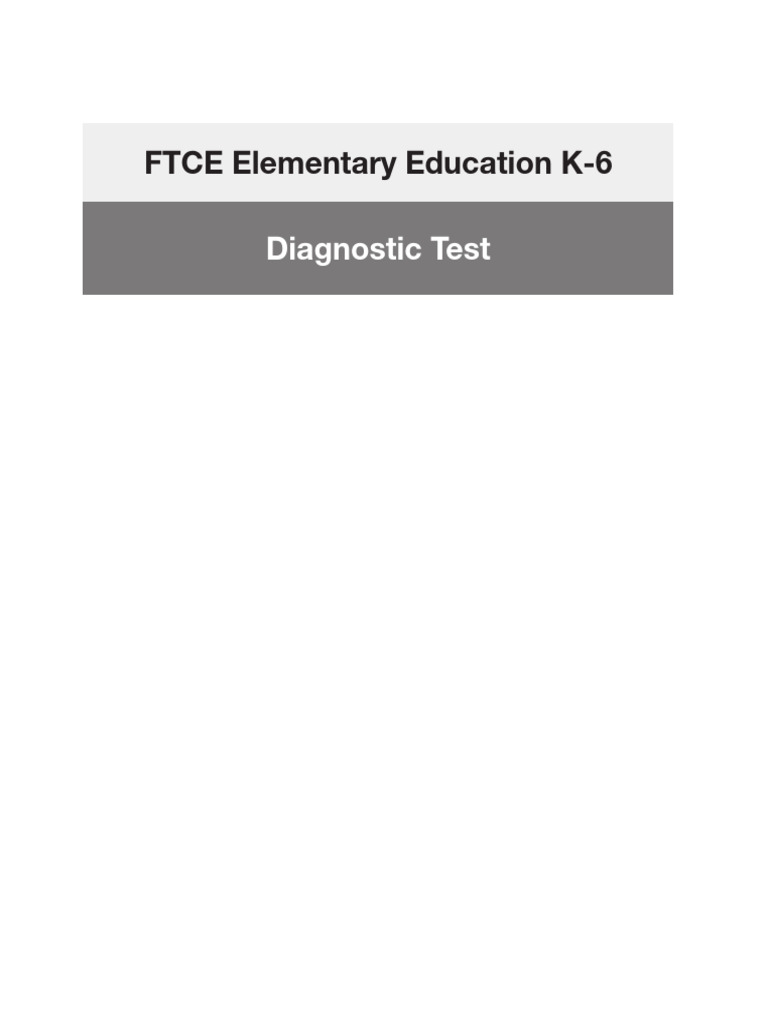 FTCE Diagnostic Test | PDF | Phonics | Slavery In The United States