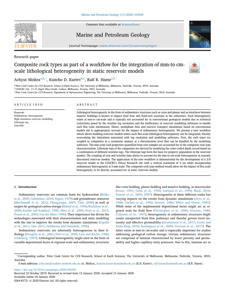 Mishra - 2020 - Composite Rock Types As Part of A Workflow For The ...