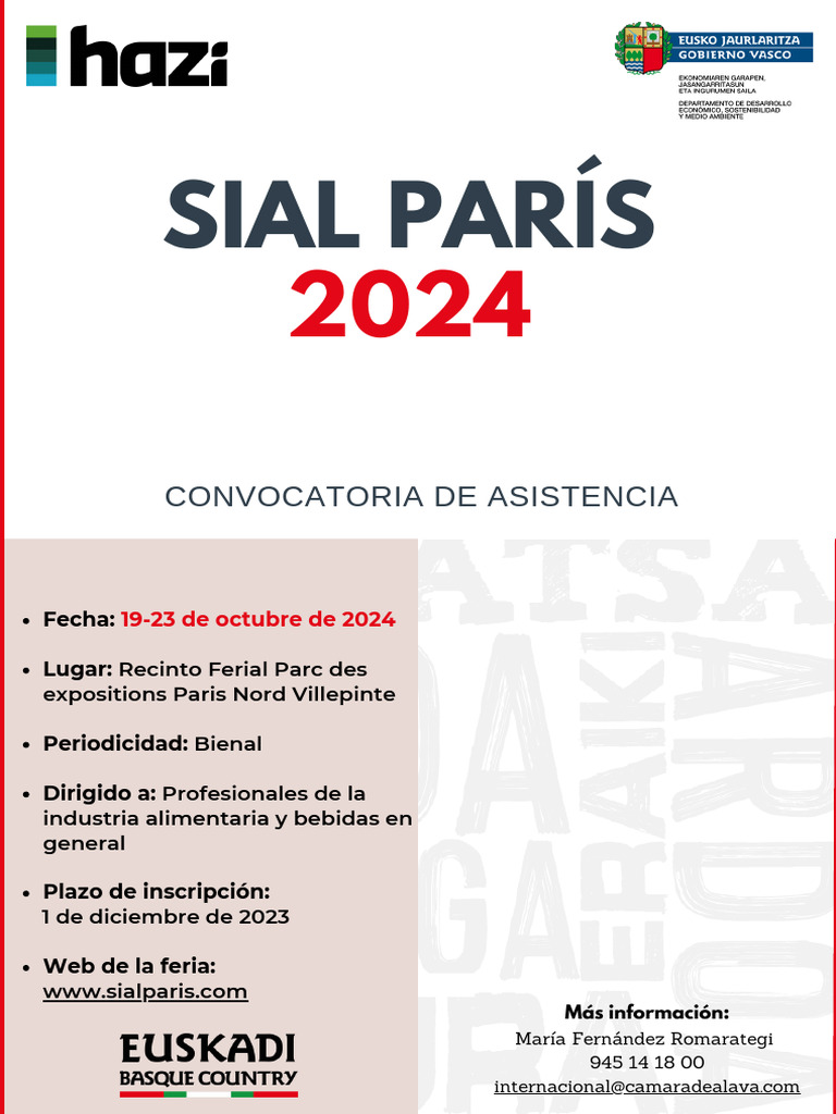 Convocatoria SIAL París 2024: Inscripción | PDF | Business | Economias