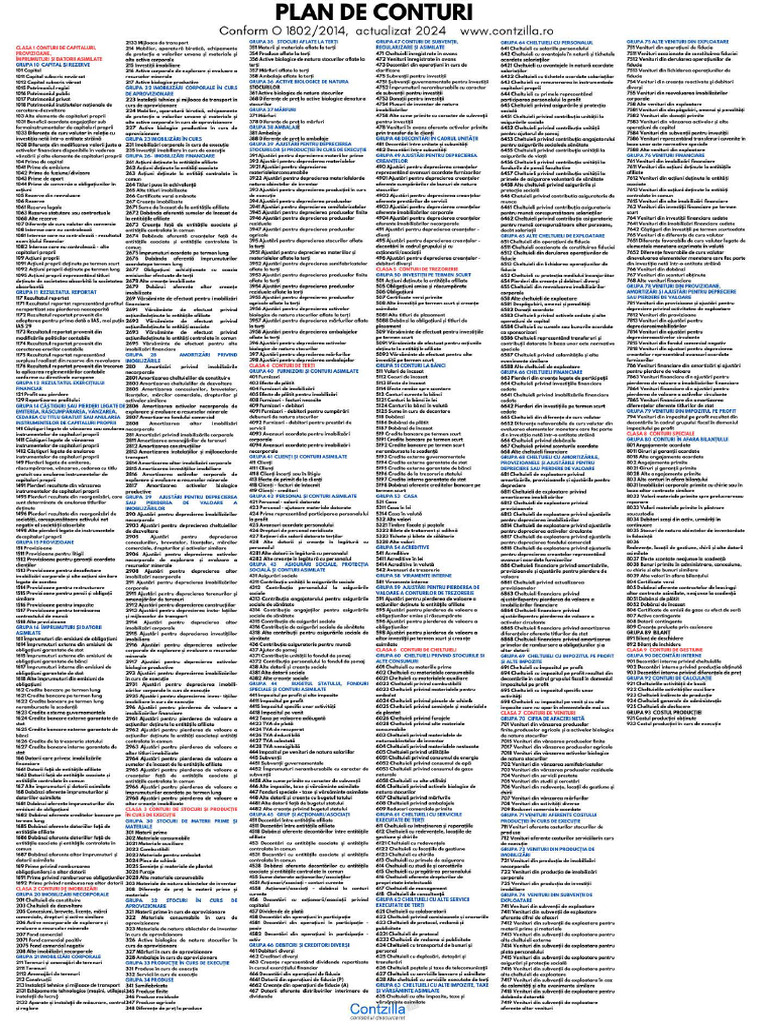 PLAN DE CONTURI Actualizat 2024 01 | PDF